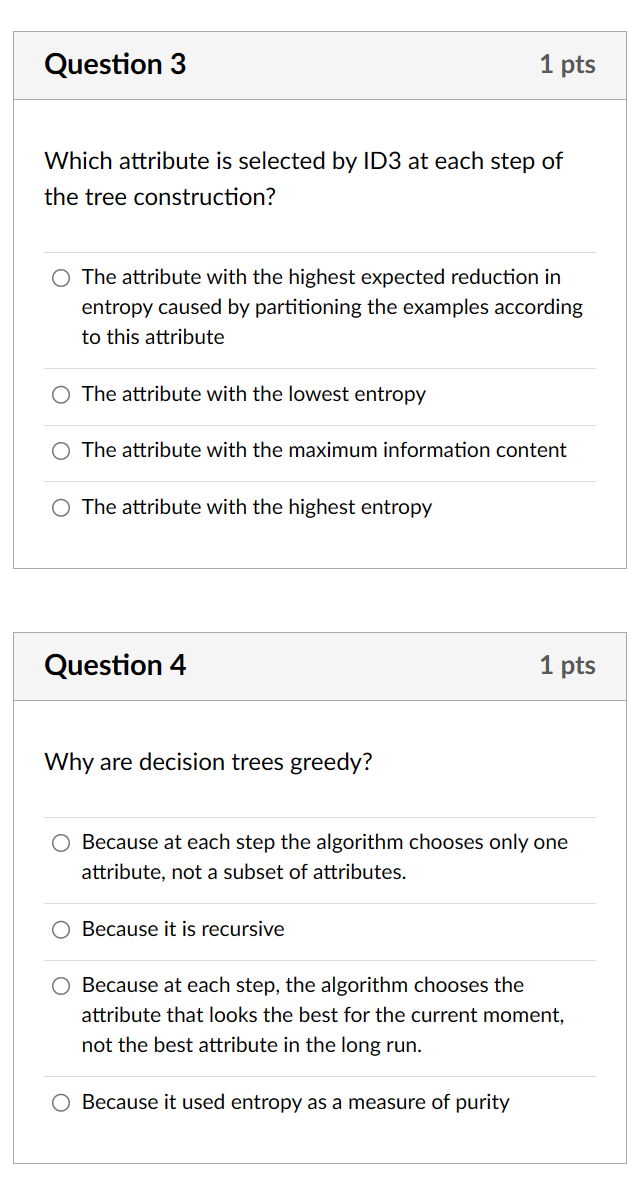 Solved Which attribute is selected by ID3 at each step of | Chegg.com