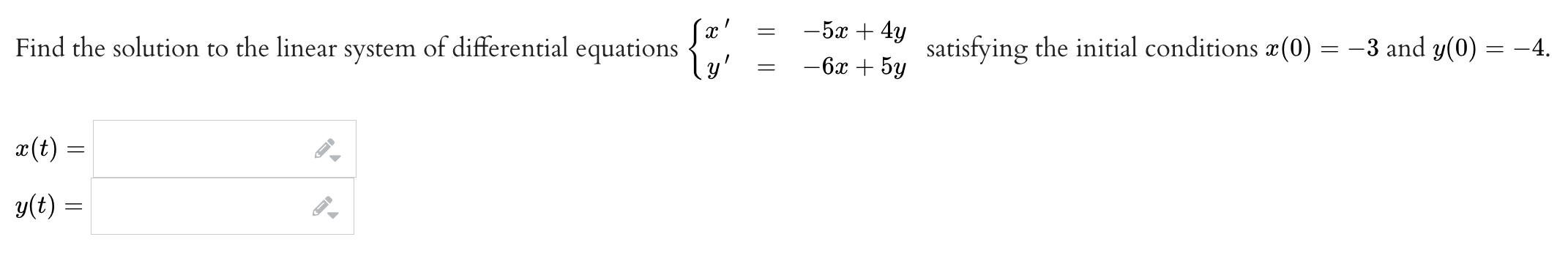 Solved Find The Solution To The Linear System Of
