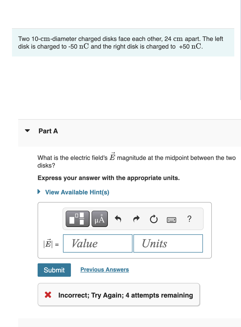 Solved Two 10-cm-diameter charged disks face each other, | Chegg.com