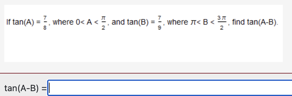 Solved If tan(A)=87, where 0 | Chegg.com