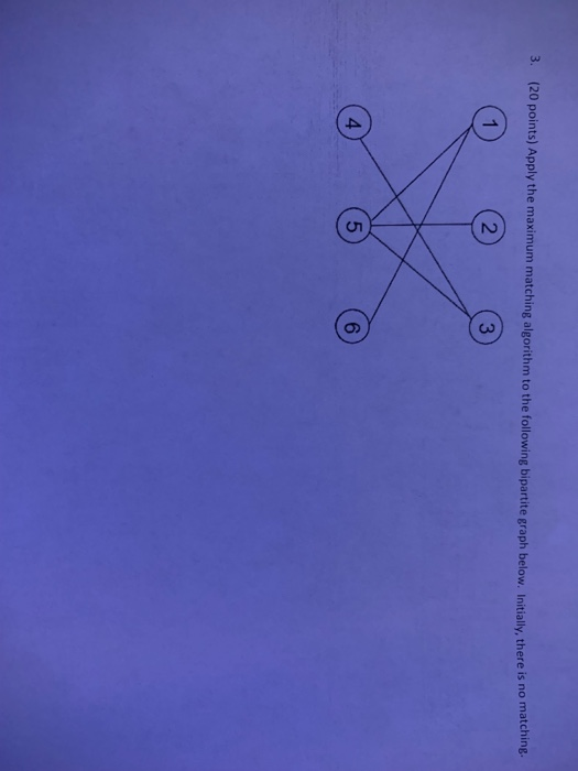 Solved 3. (20 points) Apply the maximum matching algorithm | Chegg.com