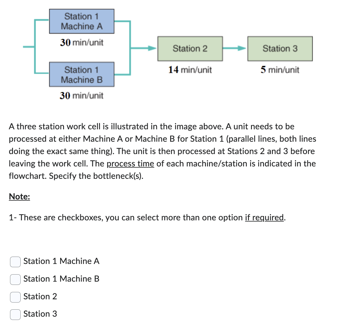 Solved A three station work cell is illustrated in the image | Chegg.com