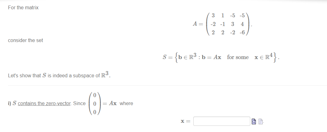 Solved For the matrix A= 3 1 -5 -5 -2 -1 3 4 2 2 -2-6 | Chegg.com