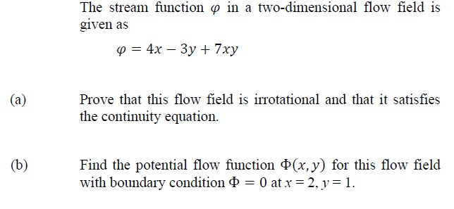 Solved The stream function p in a two-dimensional flow field | Chegg.com