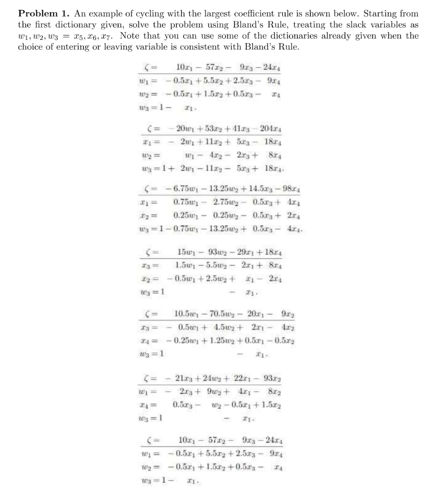 [Solved]: Problem 1. An example of cycling with the larges
