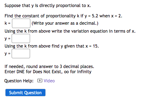 Solved Suppose that y is directly proportional to x .Find | Chegg.com