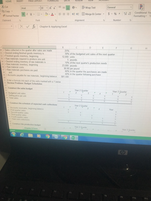 Solved Chapter 8 Applying Excel Studen ACROBAT FORMULAS | Chegg.com
