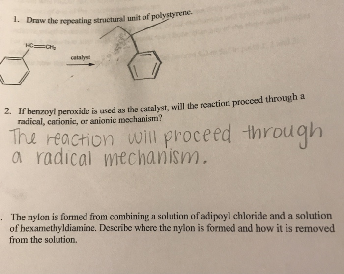 Solved 1. Draw the repeating structural unit of polystyrene. | Chegg.com