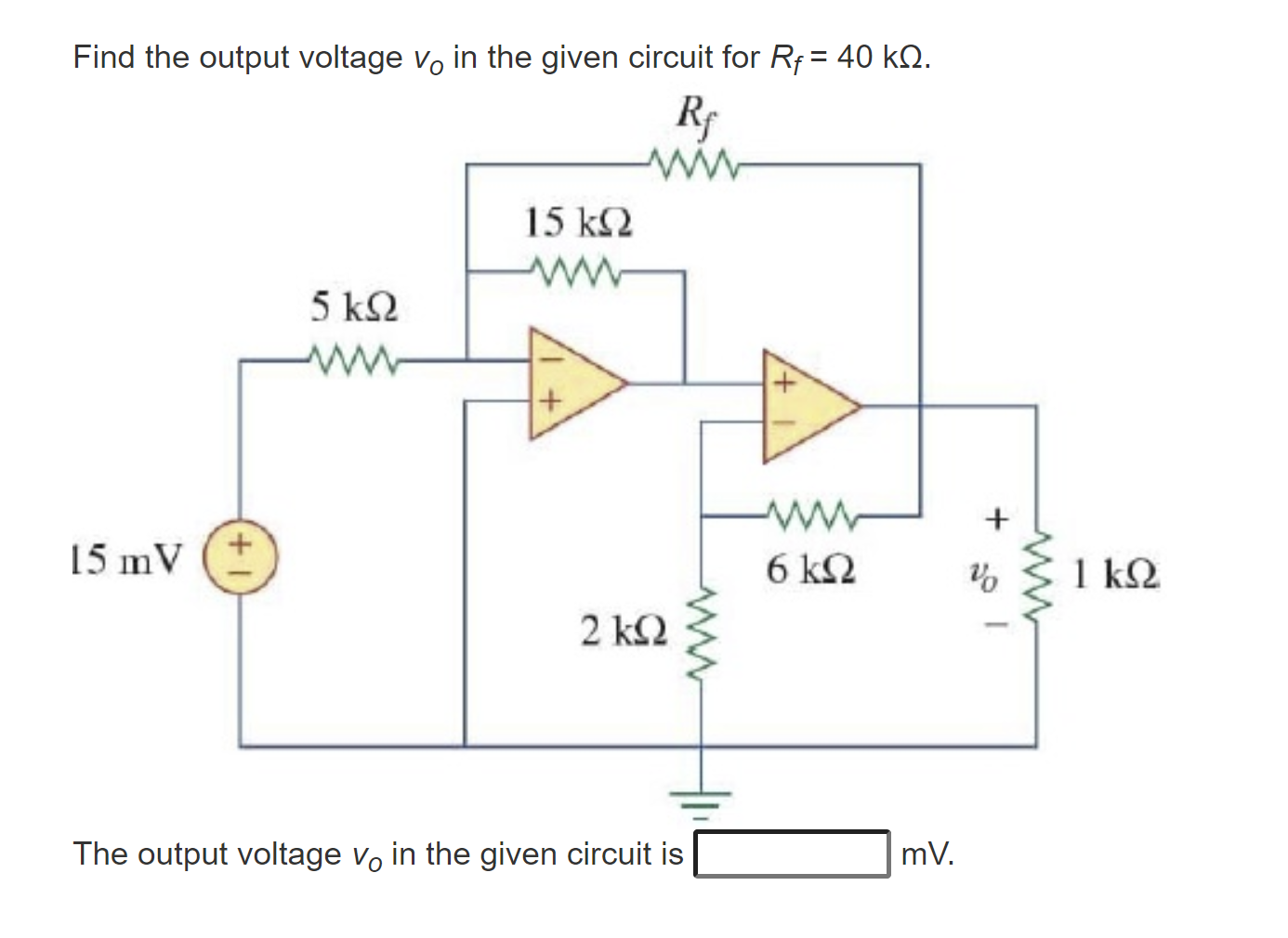 Solved Find the output voltage vo in the given circuit for | Chegg.com