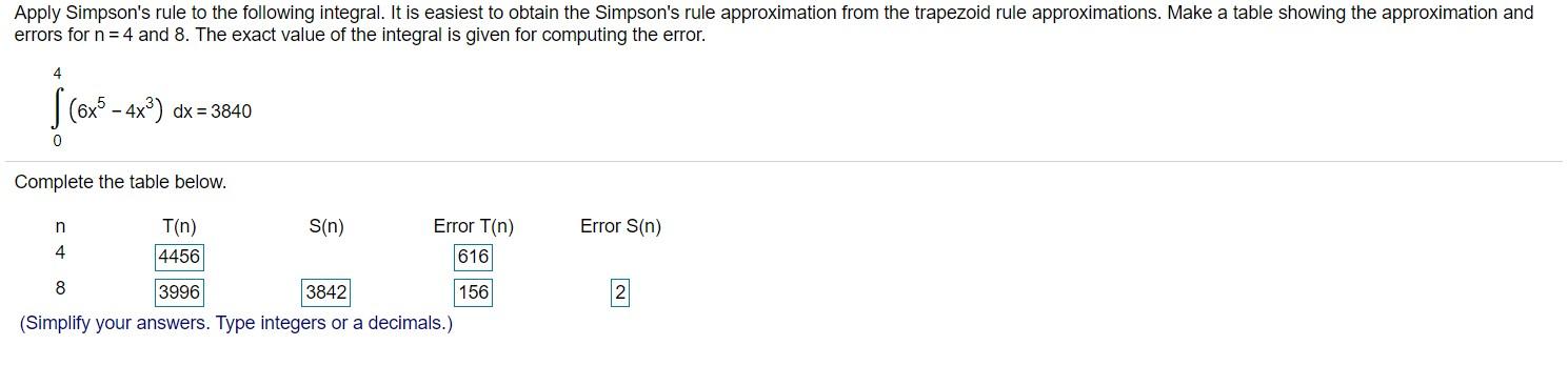 Solved Apply Simpson's rule to the following integral. It is | Chegg.com