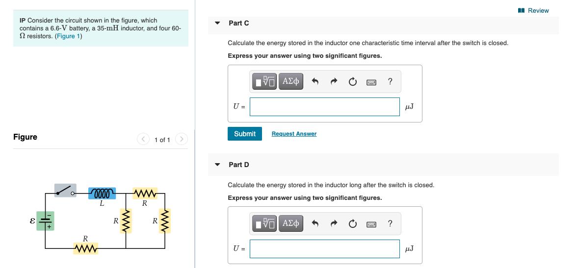 Solved u Review Part C IP Consider the circuit shown in the | Chegg.com