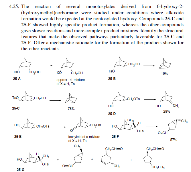 the reaction of several monotosylates derived | Chegg.com