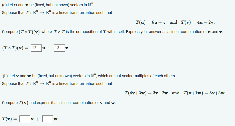 Solved (a) ﻿Let u ﻿and v be (fixed, ﻿but unknown) ﻿vectors | Chegg.com