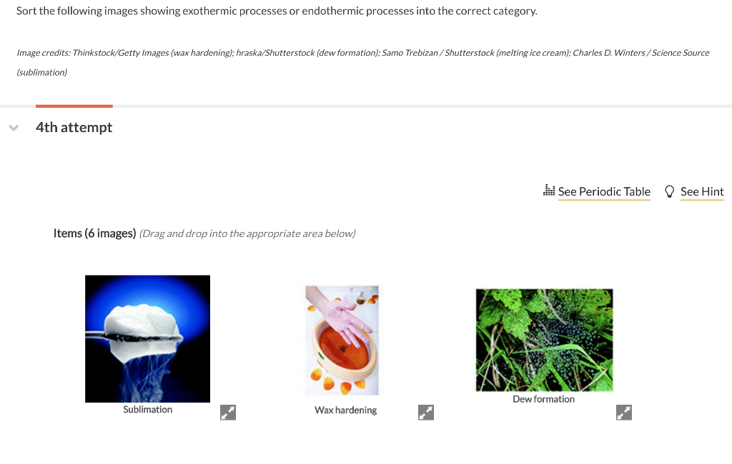 Solved Sort the following images showing exothermic | Chegg.com