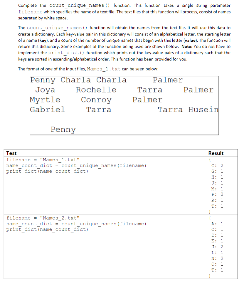 Solved Complete the count_unique_names() function. This | Chegg.com