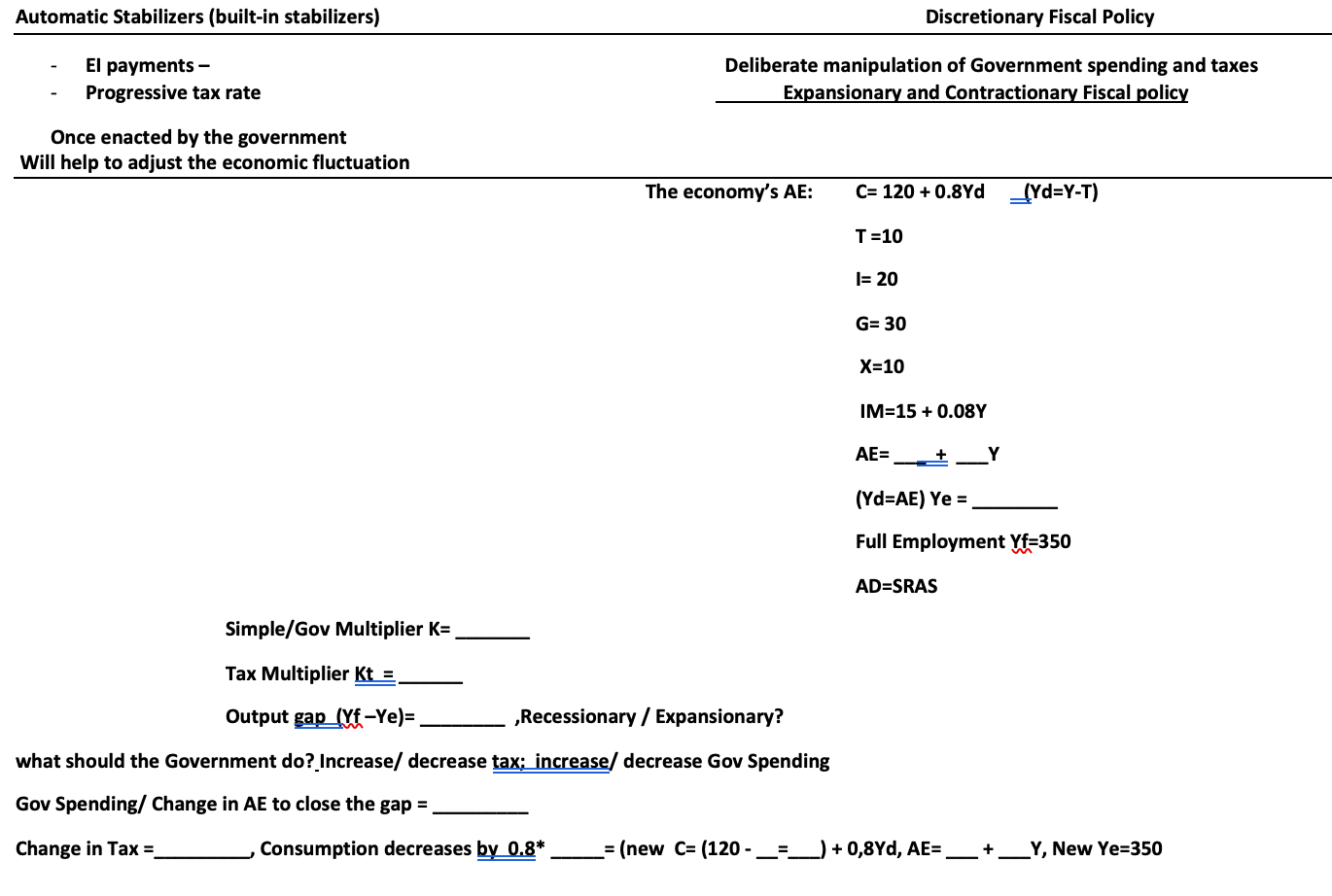 Solved Automatic Stabilizers (built-in stabilizers) | Chegg.com