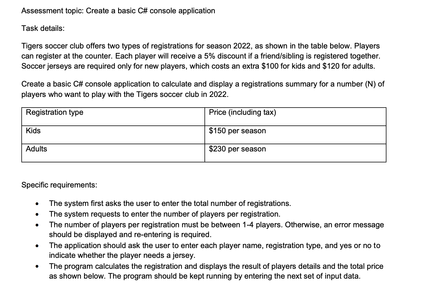 Solved Create a user manual report to show how the program | Chegg.com
