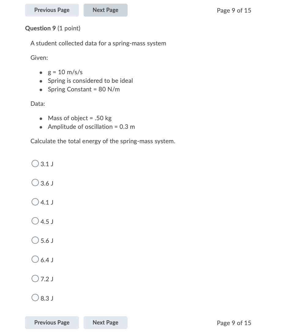 Solved Previous Page Next Page Page 9 of 15 Question 9 (1 | Chegg.com