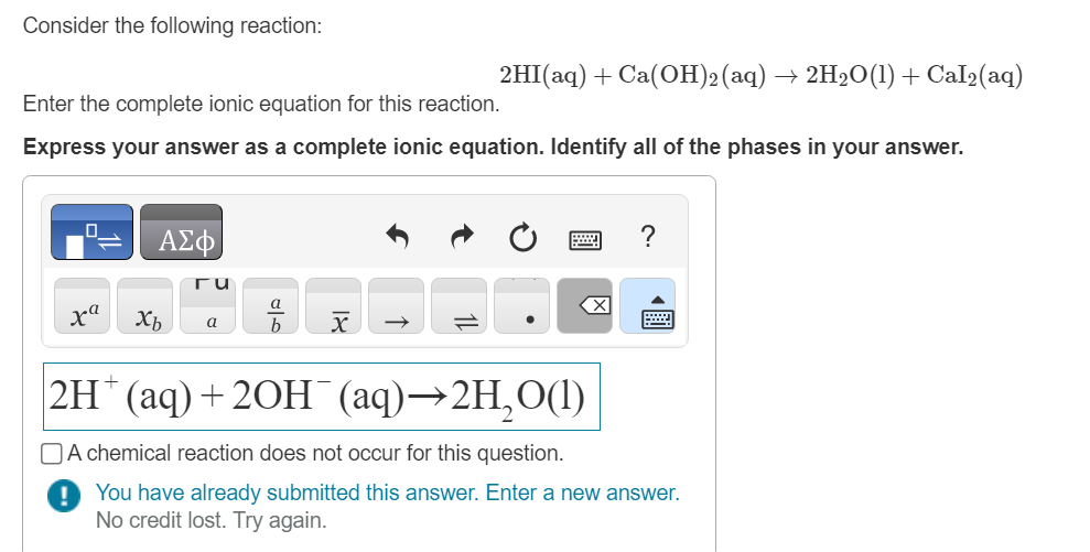Consider the following reaction: | Chegg.com