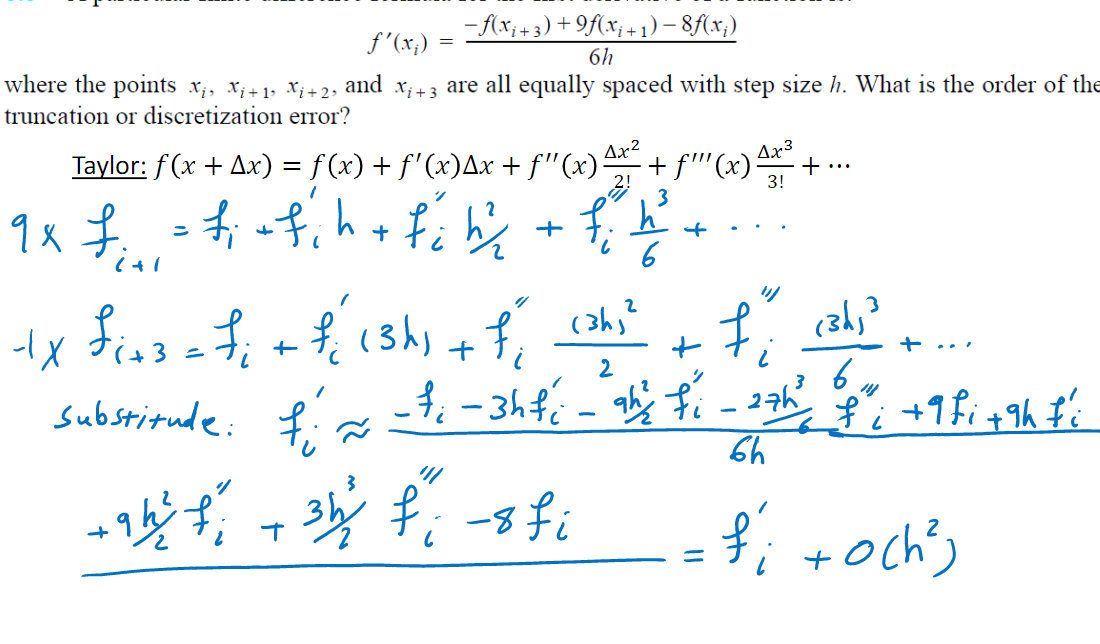Solved 1. Given three unequally spaced points (Xj»Yi), | Chegg.com