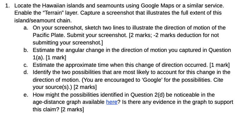 Solved 1. Locate the Hawaiian islands and seamounts using | Chegg.com