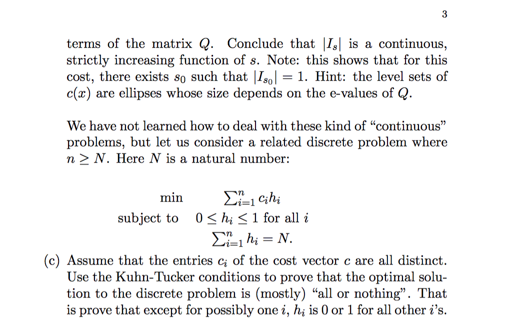 (3) Consider the following “continuous” optimization | Chegg.com