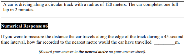 Solved A car is driving along a circular track with a radius | Chegg.com