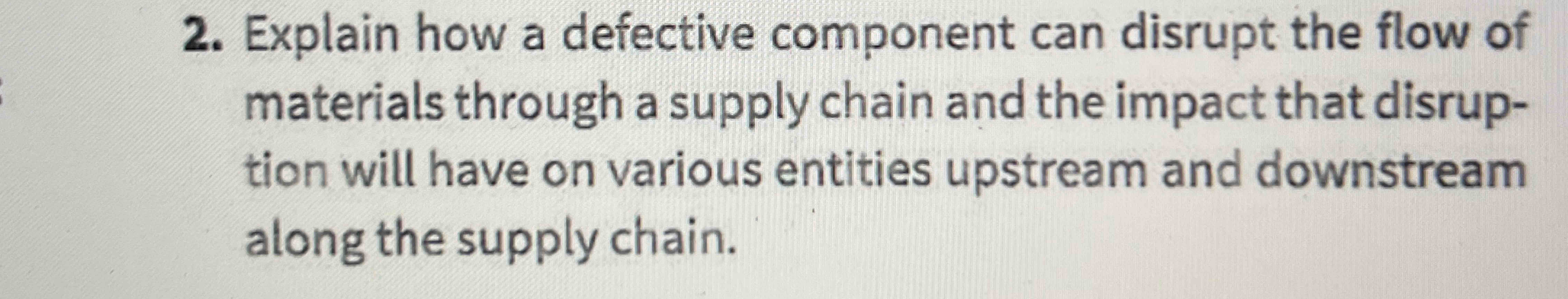 Solved Explain how a defective component can disrupt the | Chegg.com