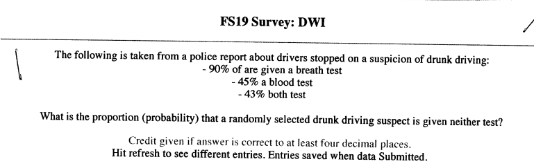 Solved FS19 Survey: DWI The following is taken from a police | Chegg.com