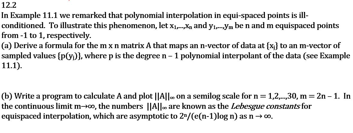 12.2 In Example 11.1 we remarked that polynomial | Chegg.com
