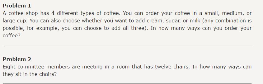 Solved Problem 1 A coffee shop has 4 different types of | Chegg.com