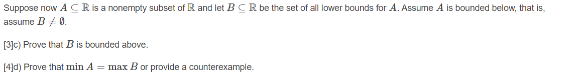 Solved Suppose now A CR is a nonempty subset of R and let B | Chegg.com