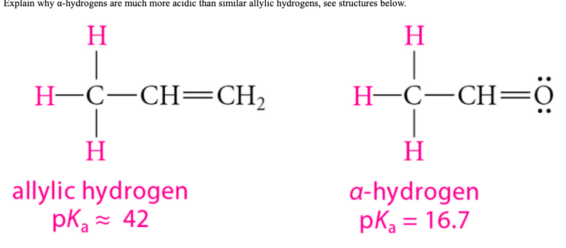 Solved Explain why a-hydrogens are much more acidic than | Chegg.com