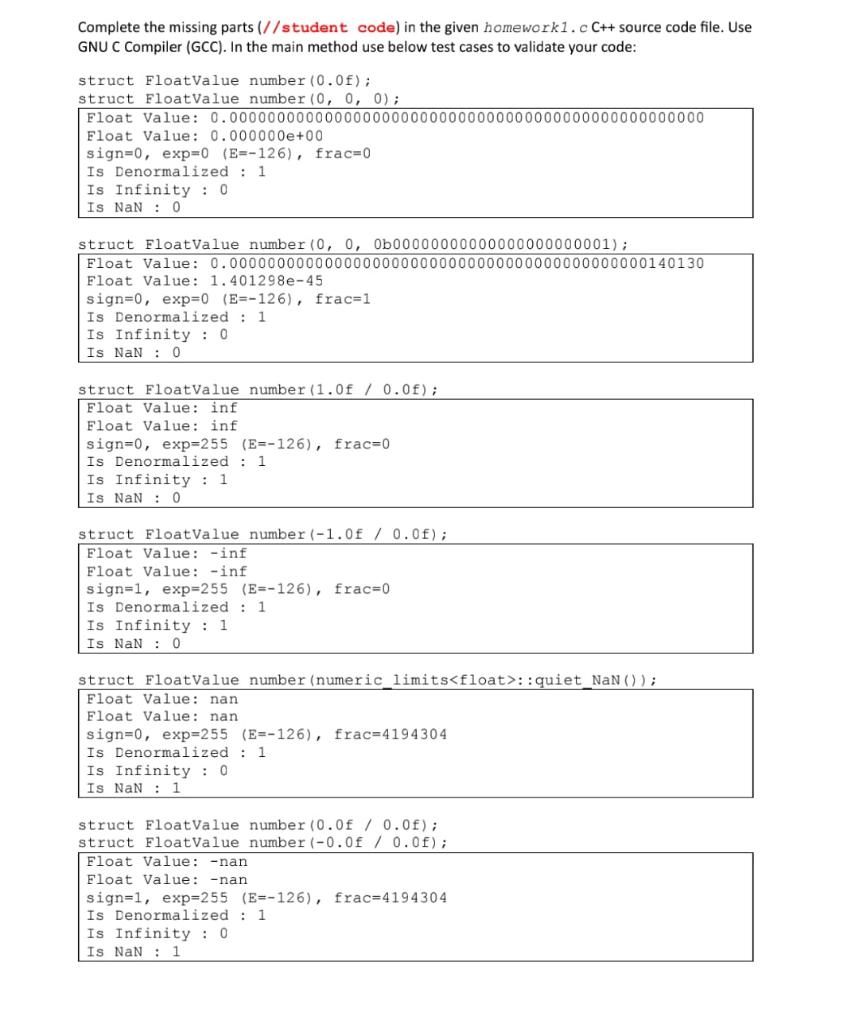 Solved Complete the missing parts (// student code) in the | Chegg.com