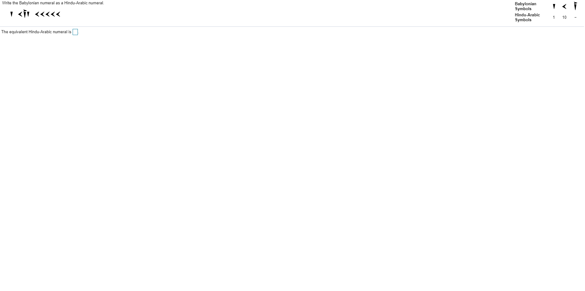 Write the Babylonian numeral as a Hindu-Arabic | Chegg.com
