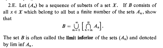 Solved 2.E. Let (An) be a sequence of subsets of a set X. If | Chegg.com