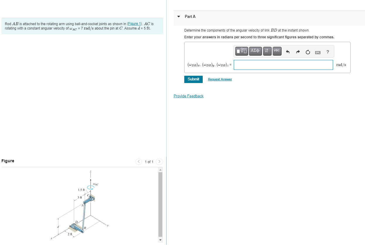 Rod AB is attached to the rotating arm using | Chegg.com