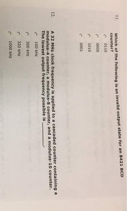 Solved Which of the following Is an Invalid output state for | Chegg.com