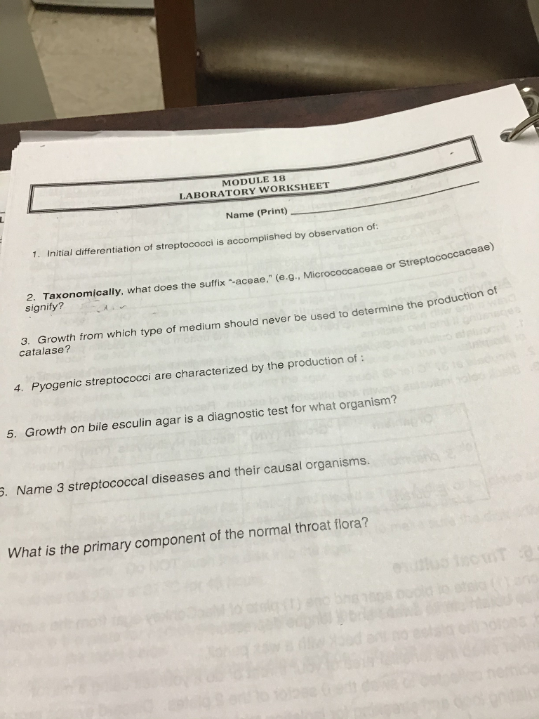 Solved MODULE 18 LABORATORY WORKSHEET Name (Print) 1. | Chegg.com