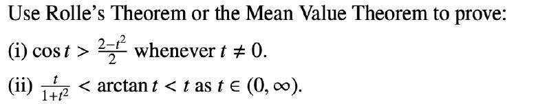 Solved Use Rolle's Theorem or the Mean Value Theorem to | Chegg.com