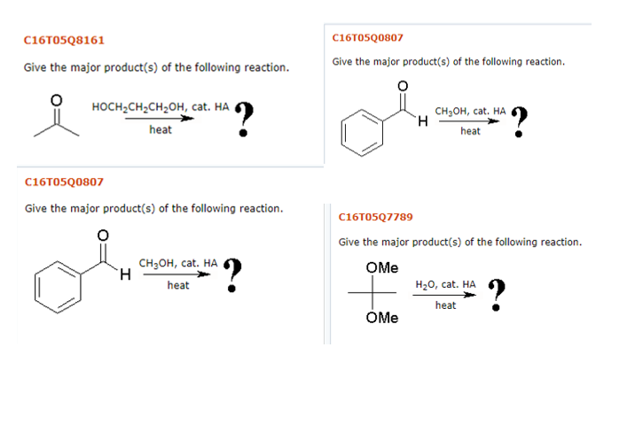 Solved C16T05Q8161 Give the major product(s) of the | Chegg.com