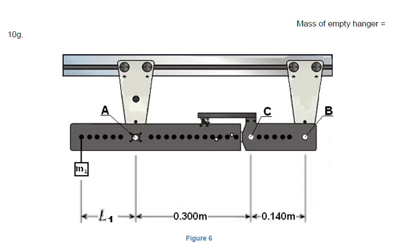 Solved Mass of empty hanger = 10g. A с B -0.300m -0.140m | Chegg.com