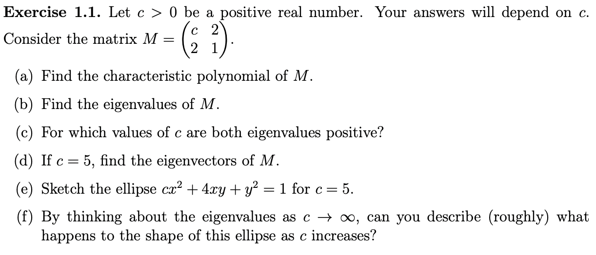 Solved Exercise 1.1. Let C> 0 Be A Positive Real Number. 