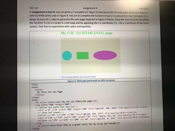 CSC 111 In Assignment 4 Part IV, you are given a C | Chegg.com