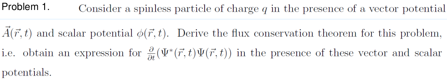 Solved Problem 1. Consider a spinless particle of charge q | Chegg.com