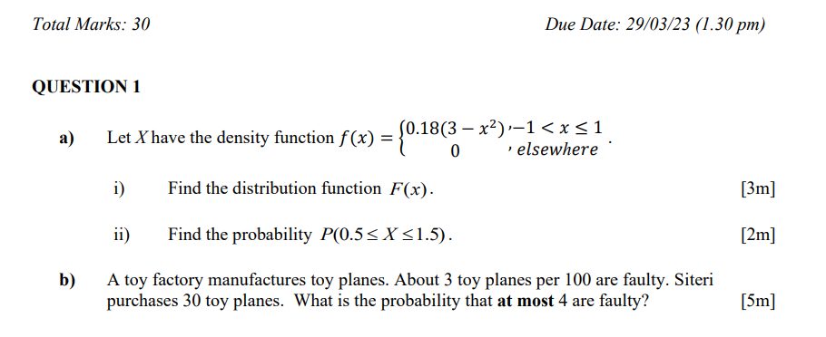 Solved Total Marks: 30 Due Date: 29/03/23 (1.30 pm) QESTION | Chegg.com
