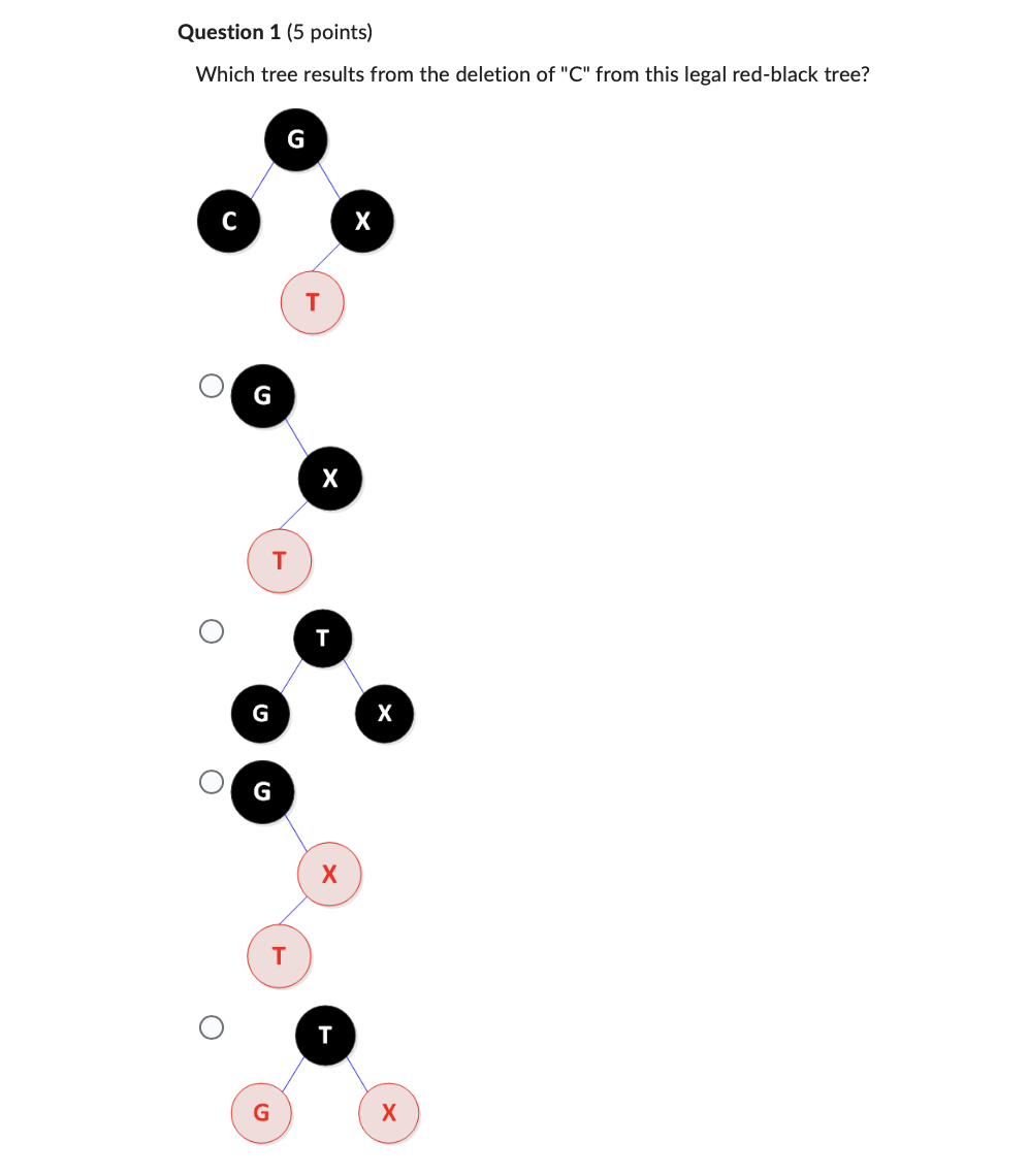 Solved ttion of "C" from this legal red-black tree? - "R" | Chegg.com