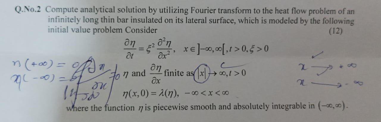 Solved an 2 Q.No.2 Compute analytical solution by utilizing | Chegg.com