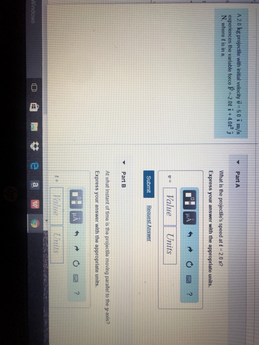 Solved A 2 0 kg projectile with initial velocity u-50 m/s | Chegg.com