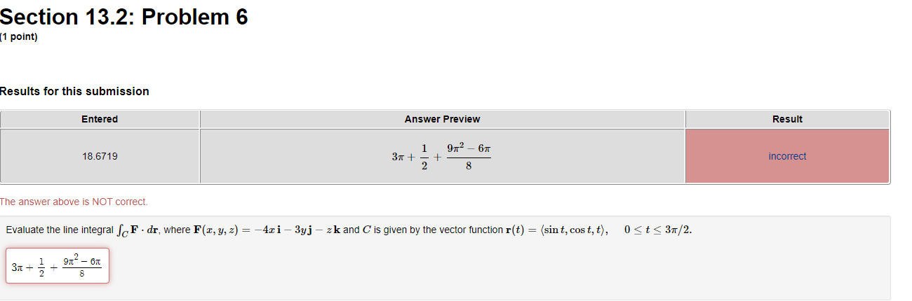 Solved Section 13.2: Problem 6 (1 point) Results for this | Chegg.com